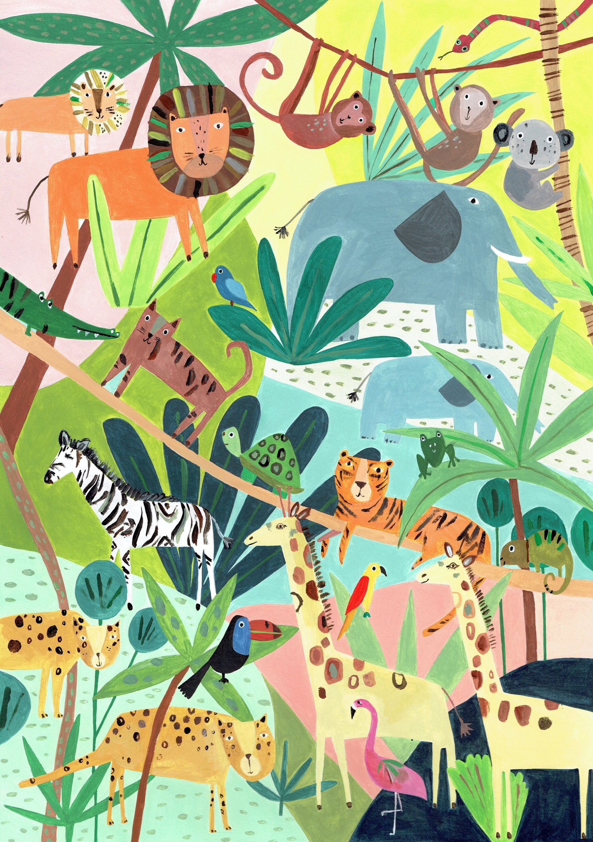 Safari Animal Print Jungle Print Botanical Print Jungle - Etsy