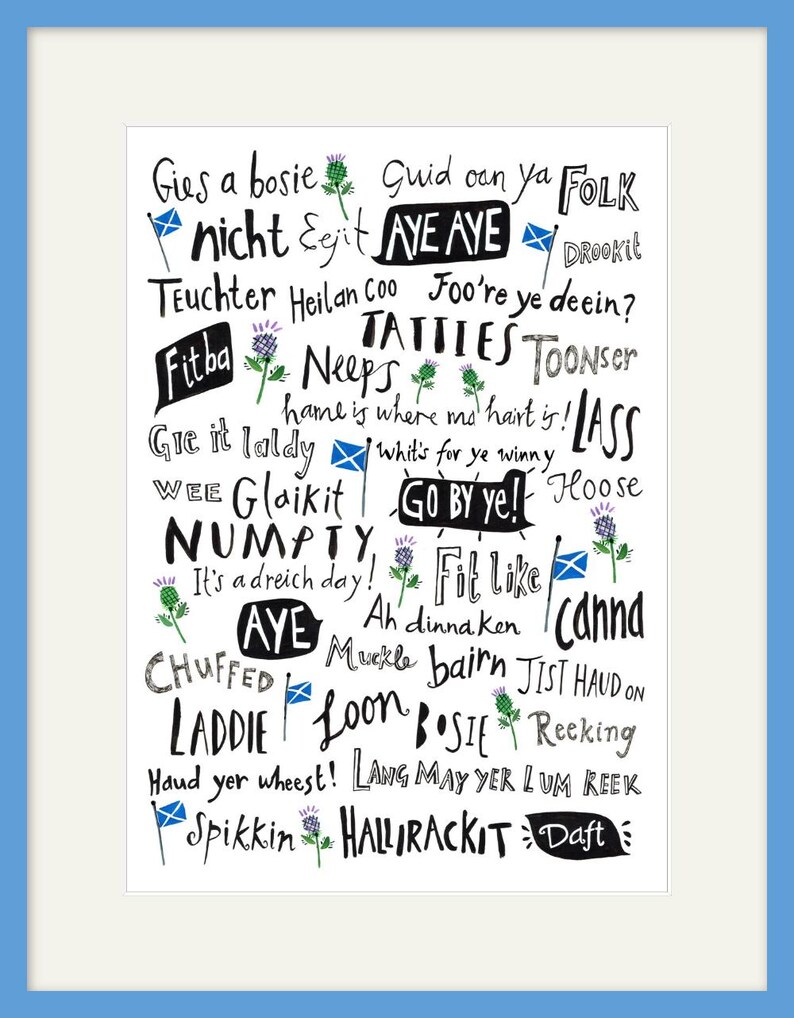 Scottish Phrases. Scottish Art Print. Scottish Words. Scottish Gifts ...