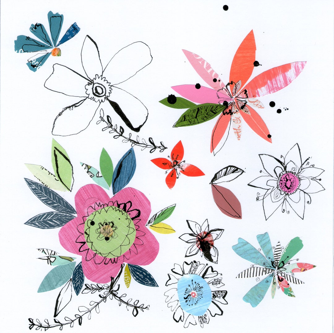 Floral Art, Floral Artwork, Original Ink Art, Ink Art, Contemporary ...