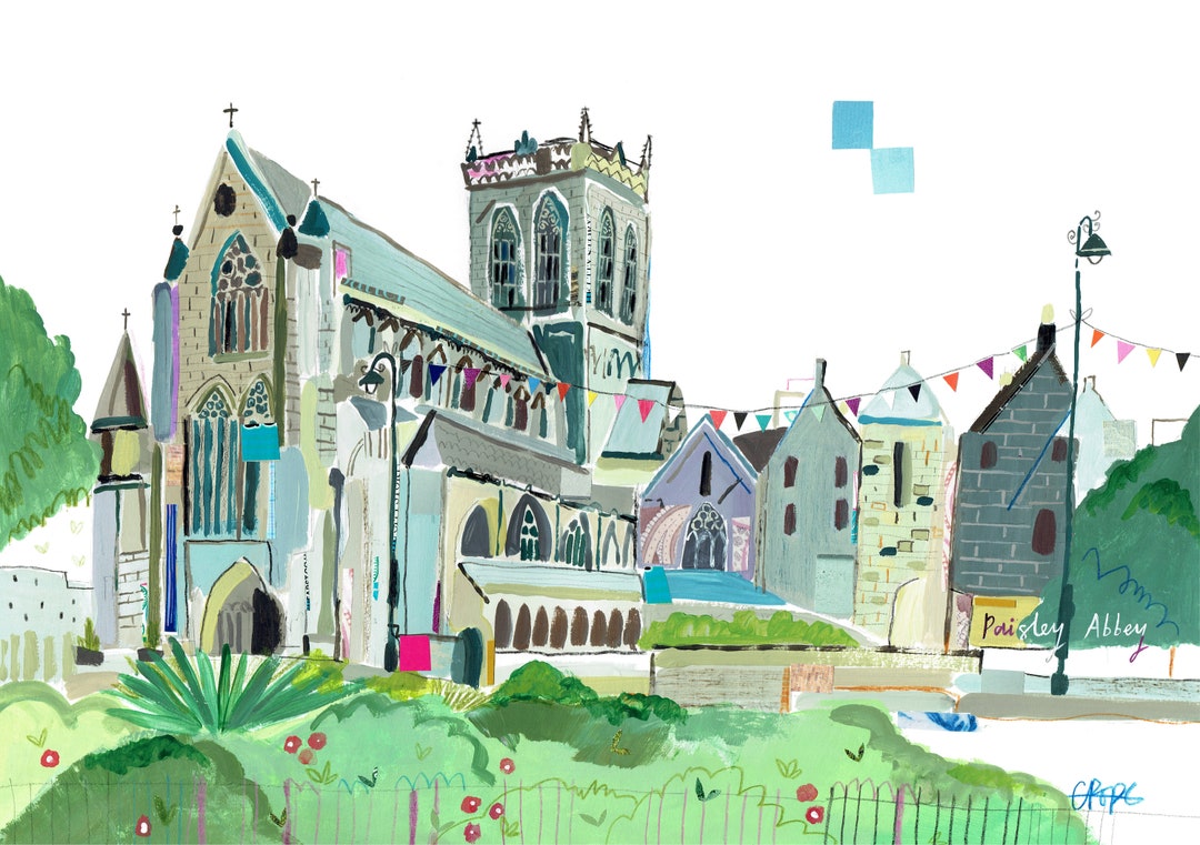Paisley Abbey Art Print, Scotland Travel Decor - Etsy UK