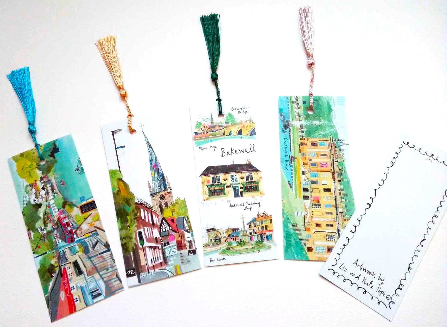 Derbyshire Art Bookmark With Tassel, Village & Town Scenes - Etsy