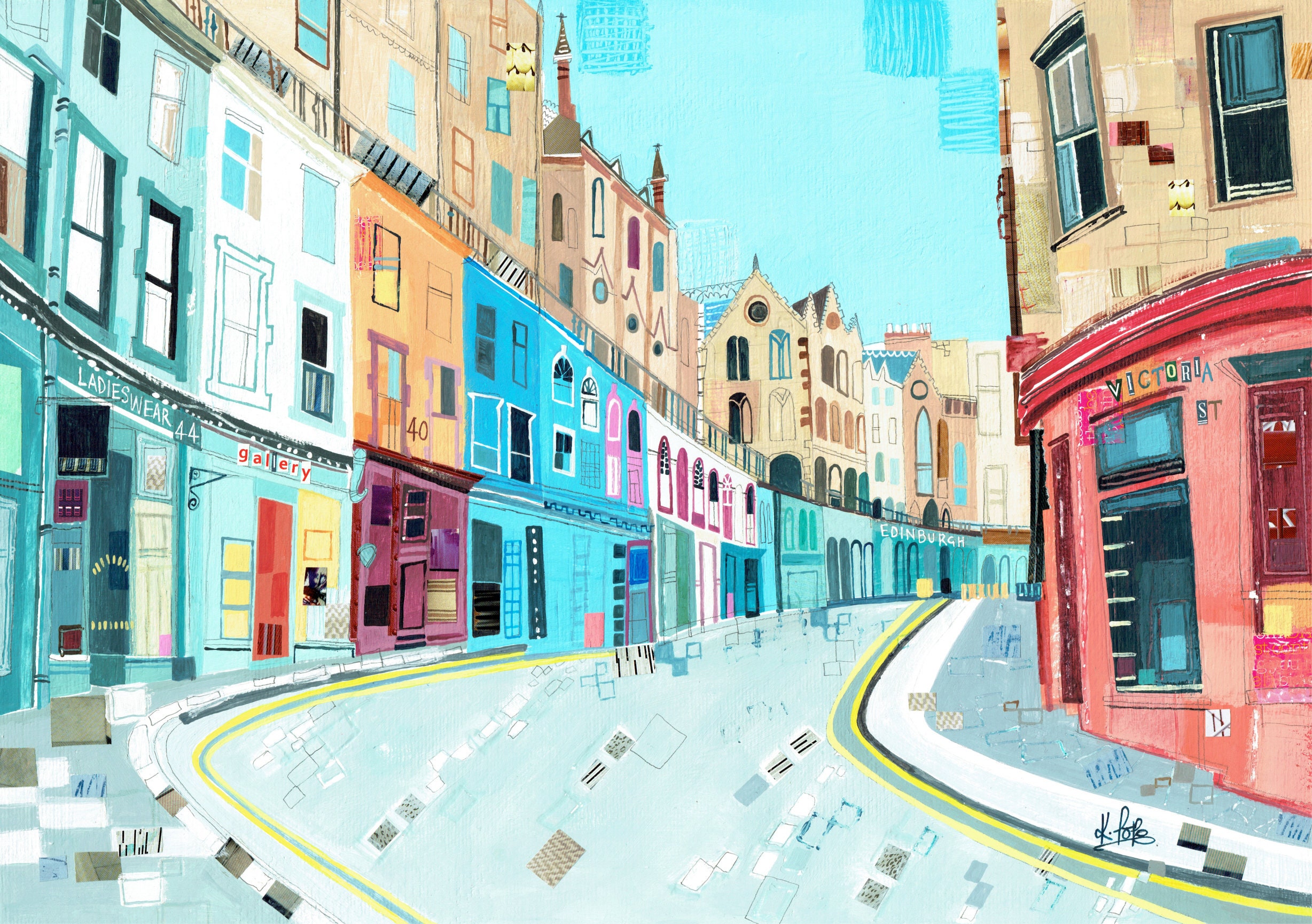 Edinburgh Victoria Street Art Print. Victoria Street - Etsy UK