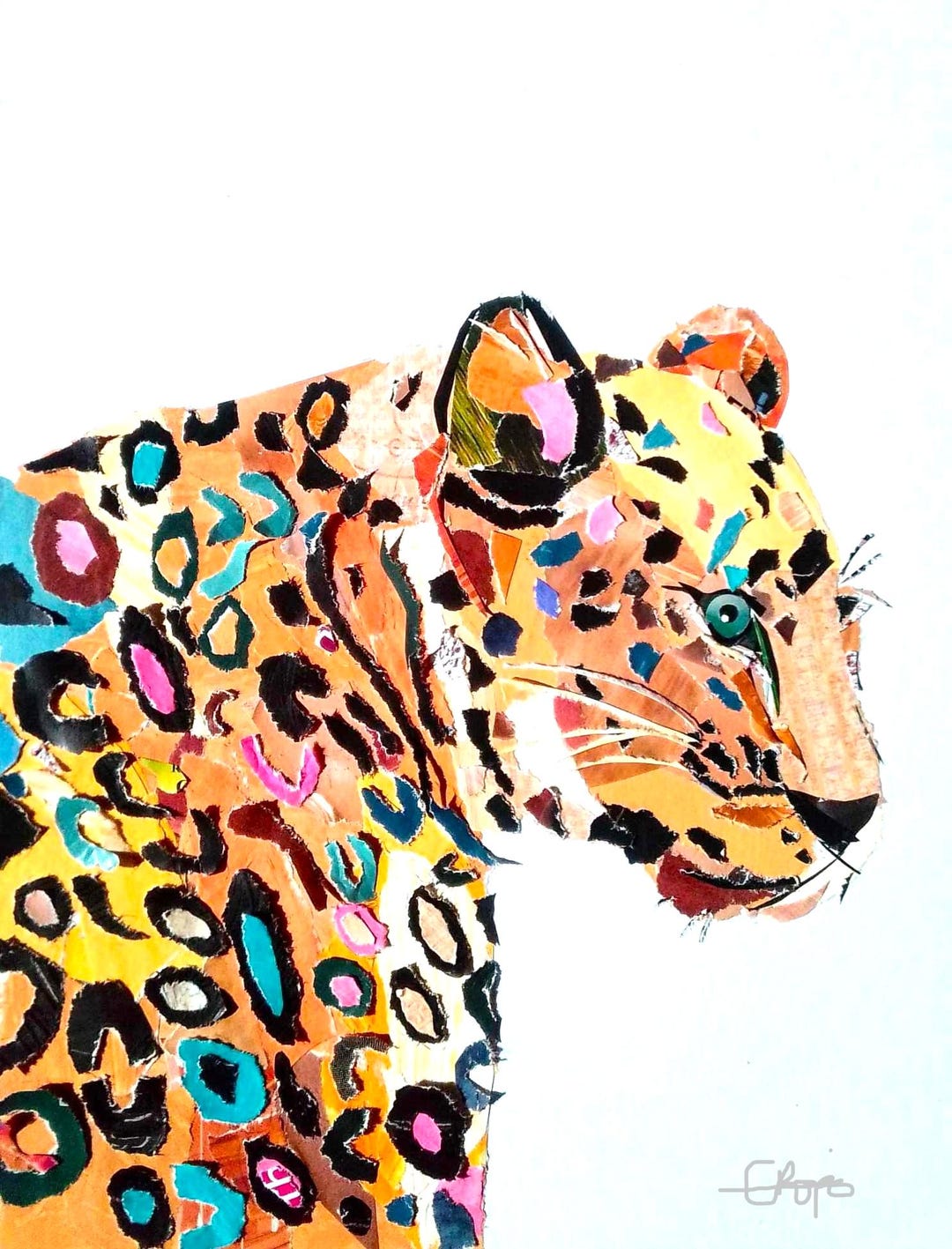 Leopard Original Art. Leopard Collage Art. Leopard Art. Leopard. Sarafi ...