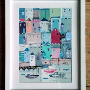 Coastal Art Print. Coastal Print. Seaside Print. Harbour Print. Seaside ...