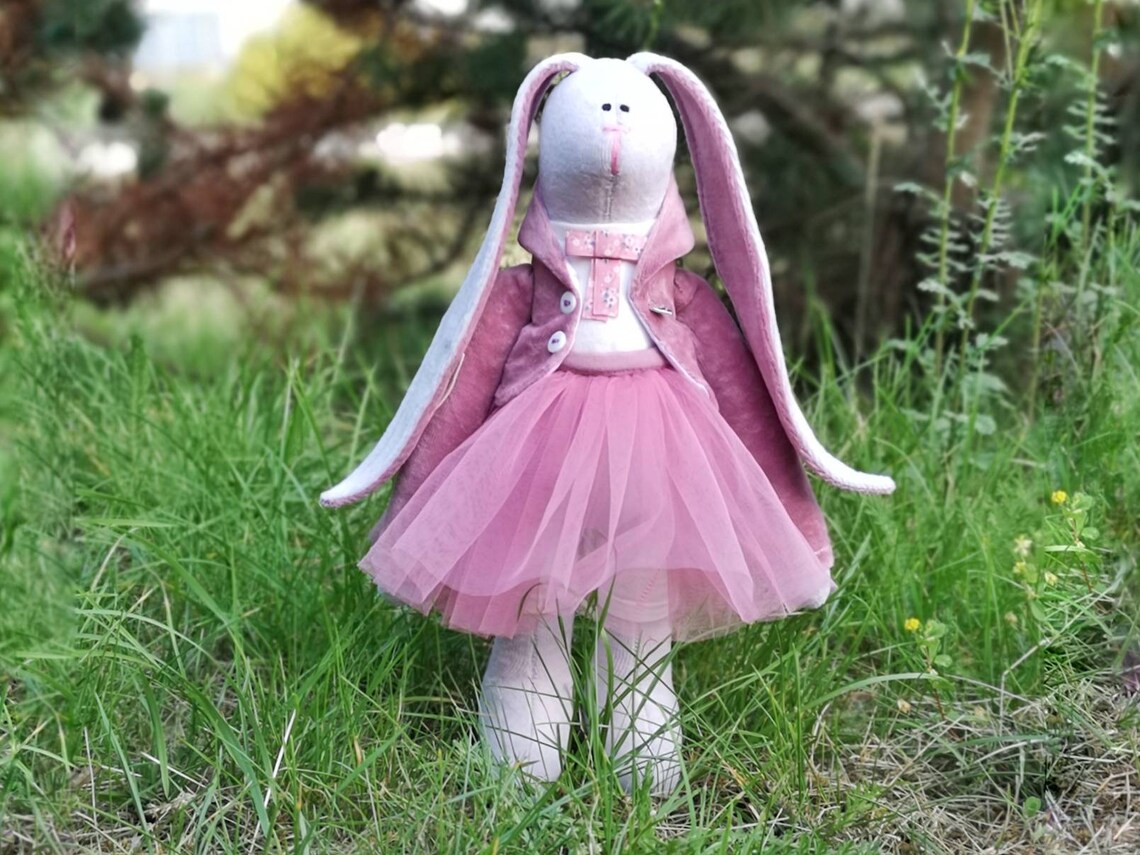 Handmade Easter Bunny Doll Home Decor Textile Doll Gift for Her Baby ...