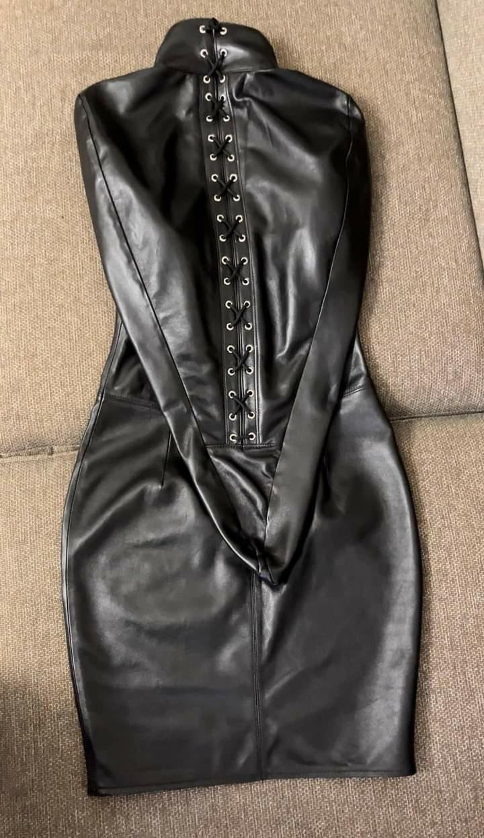 Bdsm Discipline Dress Armbinder Bondage Fetish Kinky Steampunk Costume With Belt Genuine Leather