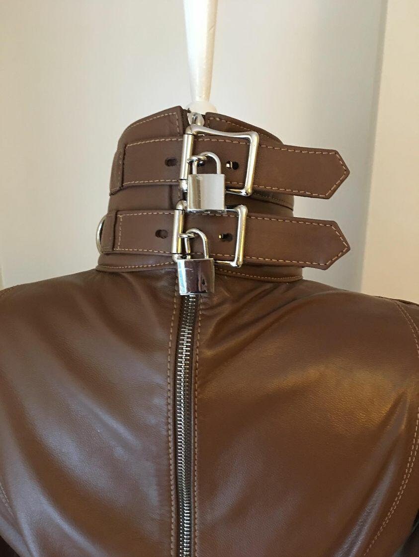 Genuine Leather Dress With Padlock Fetish BDSM Discipline Dress Black ...