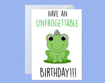 Frog Birthday Card | Etsy