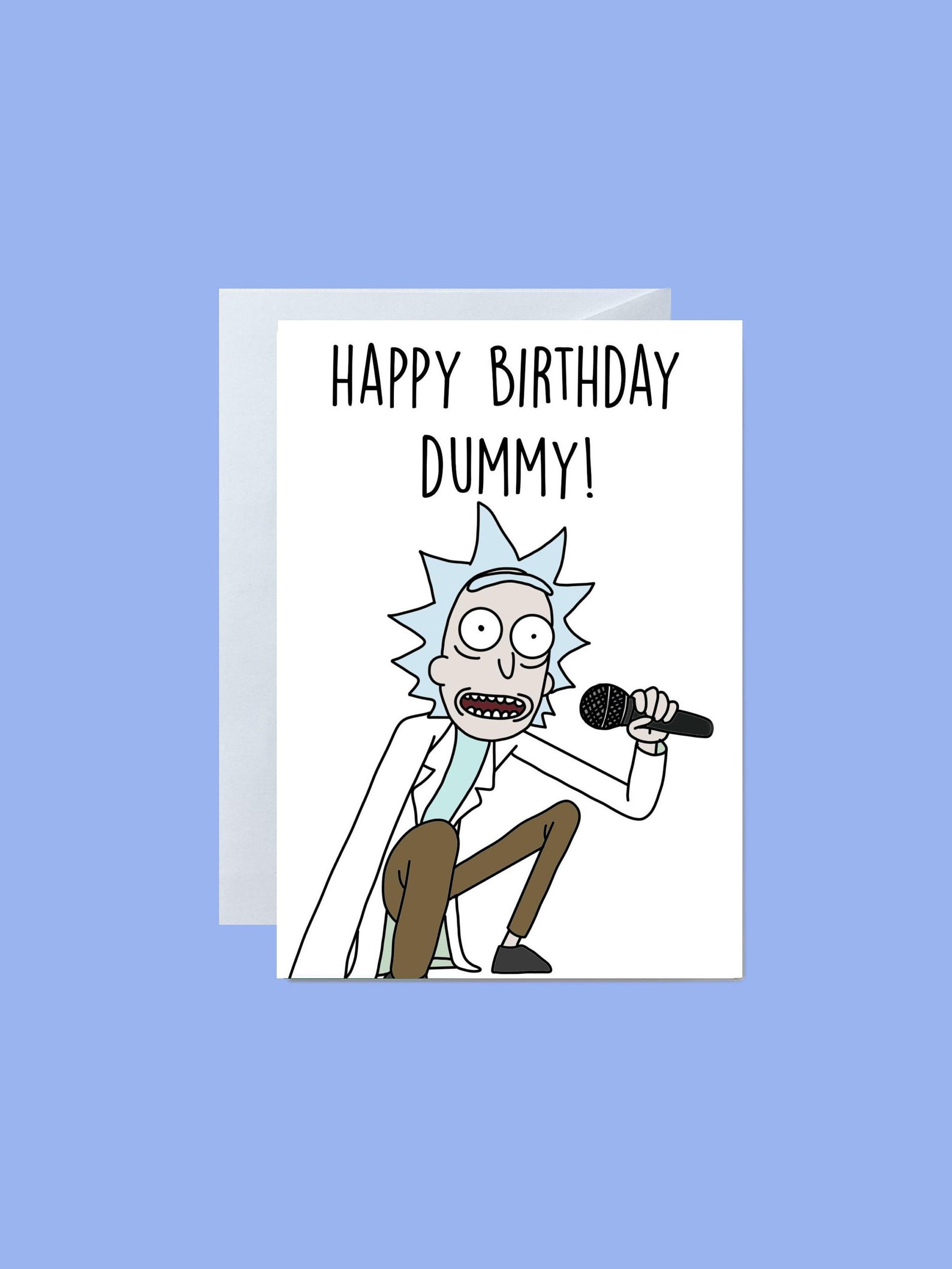 Funny Rick and Morty birthday card Happy birthday dummy | Etsy