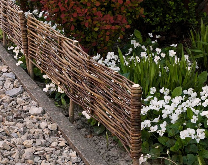A Set of Five Wicker Fences for the Garden, Natural Fence, Decorative ...