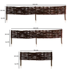 A Set of Five Wicker Fences for the Garden, Natural Fence, Decorative ...