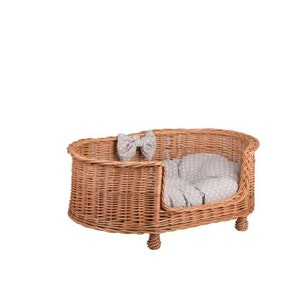 Wicker Dog Bed Ecological Accessories for Pet Natural Color - Etsy