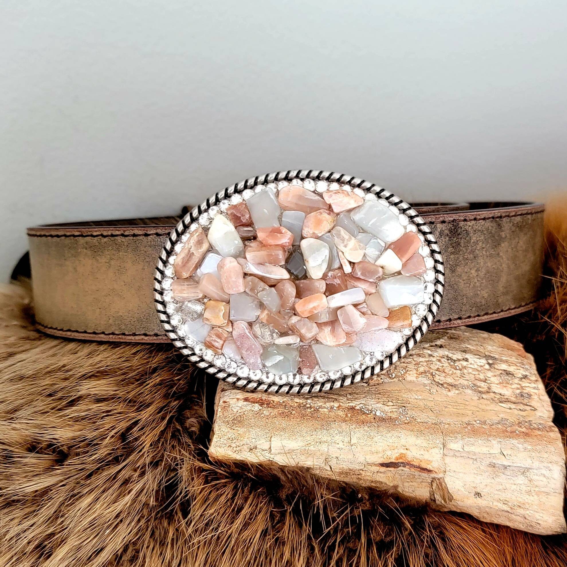 Moonstone Belt Buckle Yellowstone Cowgirl Custom Buckle Handmade Belt ...