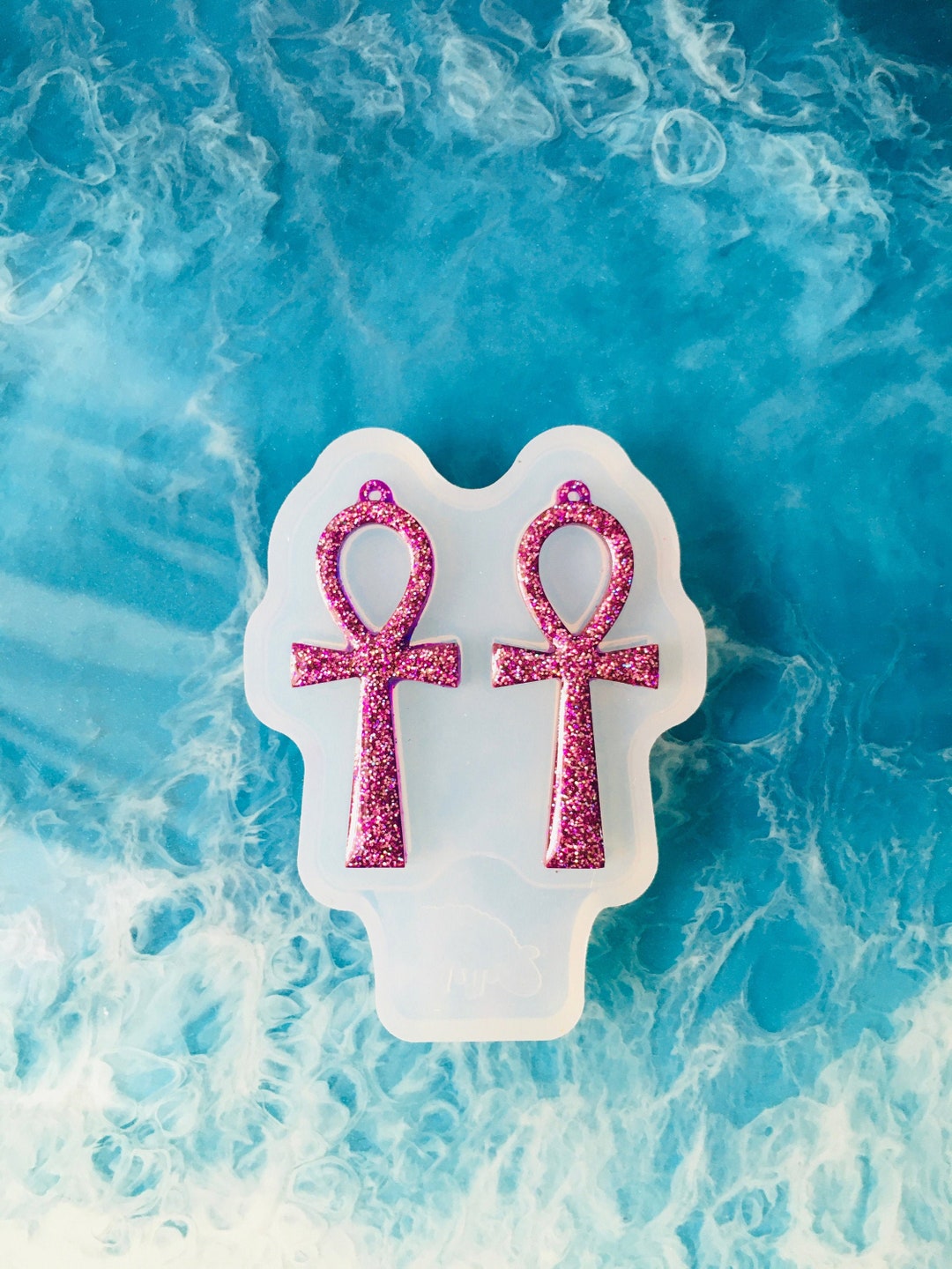 Silicone Mold-earrings Ankh . Mold Egyptian Cross for Uv and Epoxy ...