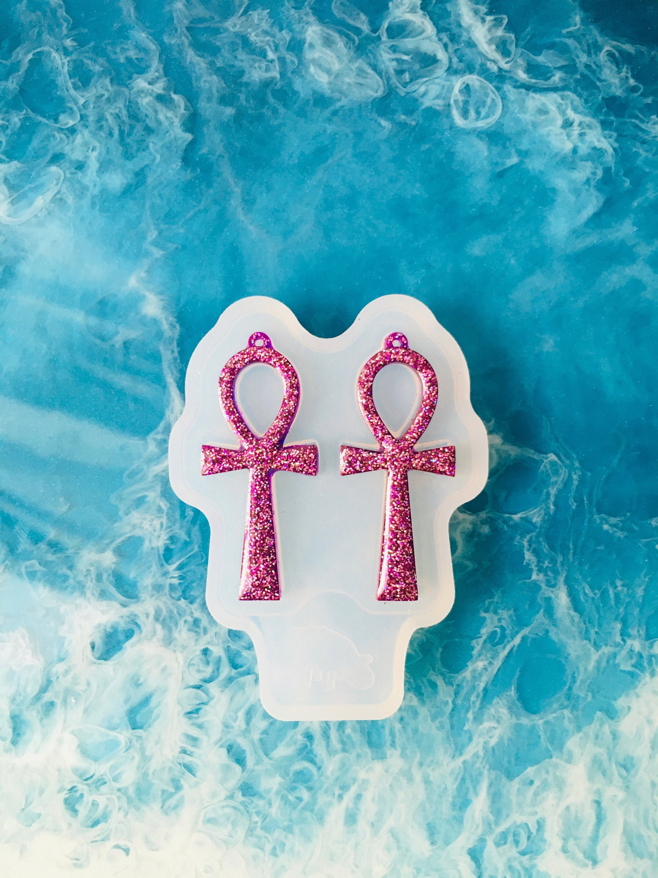 Silicone Mold-earrings Ankh . Mold Egyptian Cross for Uv and Epoxy ...
