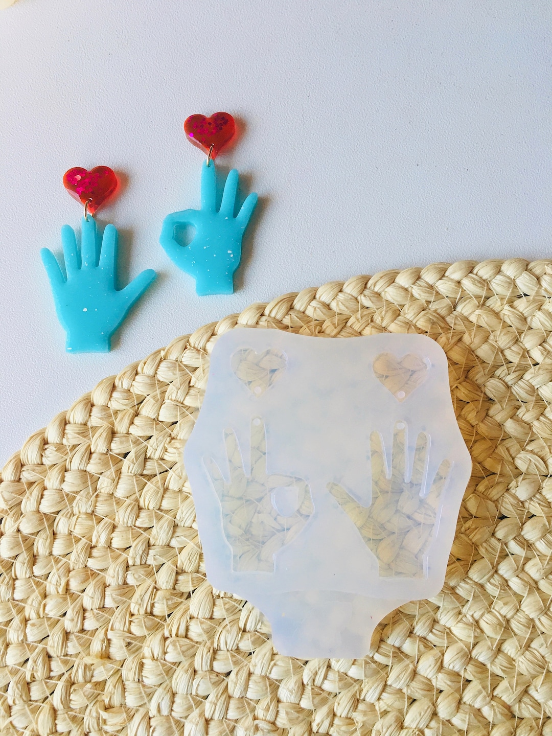 Palm, OK Sign. Silicone Mold for Epoxy Resin Earrings. - Etsy