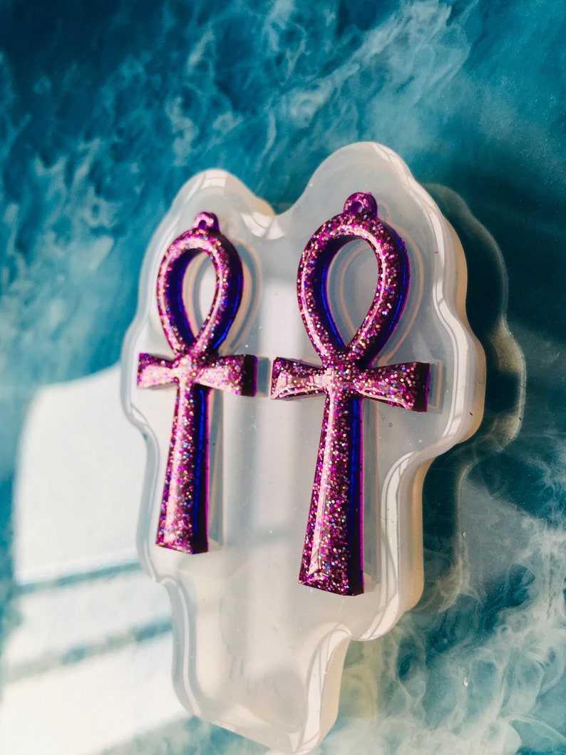 Silicone Mold-earrings Ankh . Mold Egyptian Cross for Uv and Epoxy ...