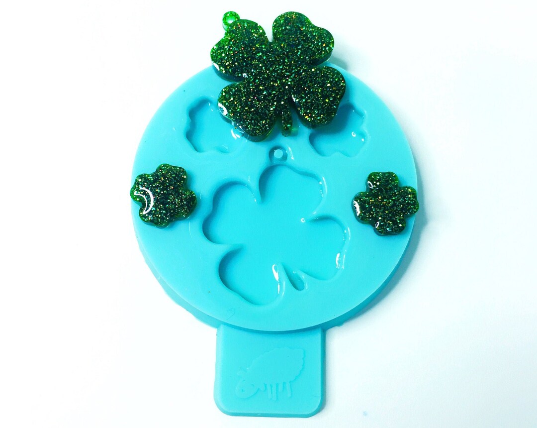 Mold Clover for Epoxy. Set of Pendant and Earrings. Super Glossy Resin ...