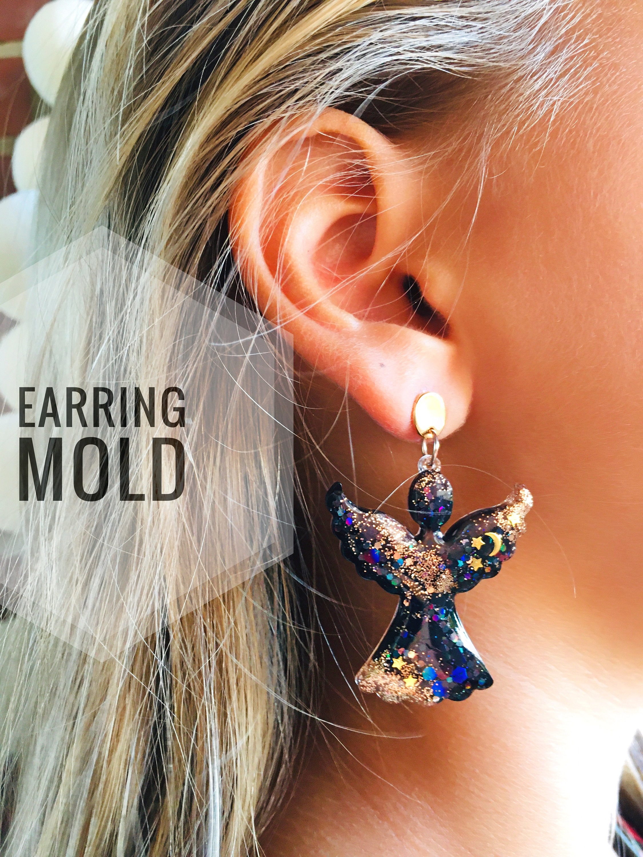 Christmas Angel. Silicone Mold for Epoxy Resin Earrings. - Etsy