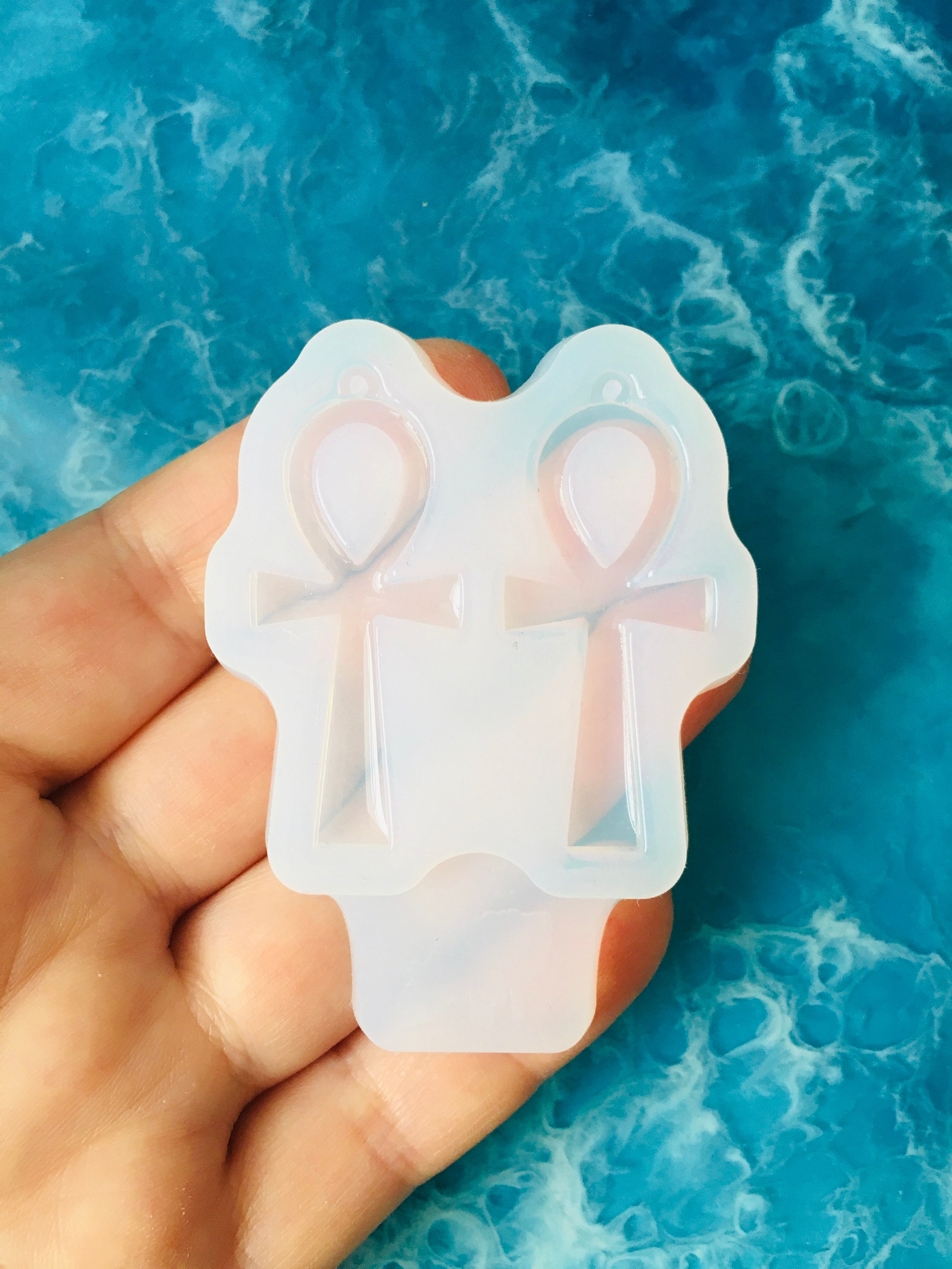 Silicone Mold-earrings Ankh . Mold Egyptian Cross for Uv and Epoxy ...