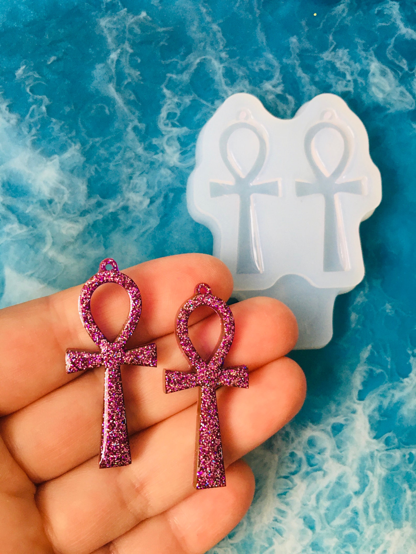 Silicone Mold-earrings Ankh . Mold Egyptian Cross for Uv and | Etsy