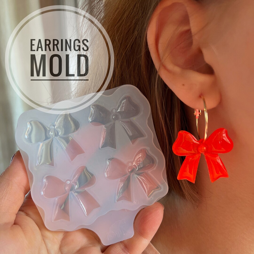 Mold Bows for Uv and Epoxy. Set of Earrings. Super Glossy Resin Mold. Jewelry Diy Form Bows ...