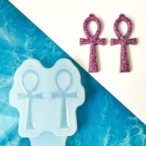Silicone Mold-earrings Ankh . Mold Egyptian Cross for Uv and Epoxy ...