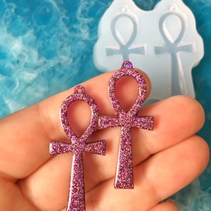 Silicone Mold-earrings Ankh . Mold Egyptian Cross for Uv and Epoxy ...