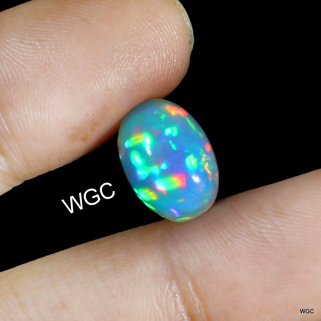 AAAAA Grade White Opal Cabochon Welo Fire Opal Handmade Opal Oval Shape ...