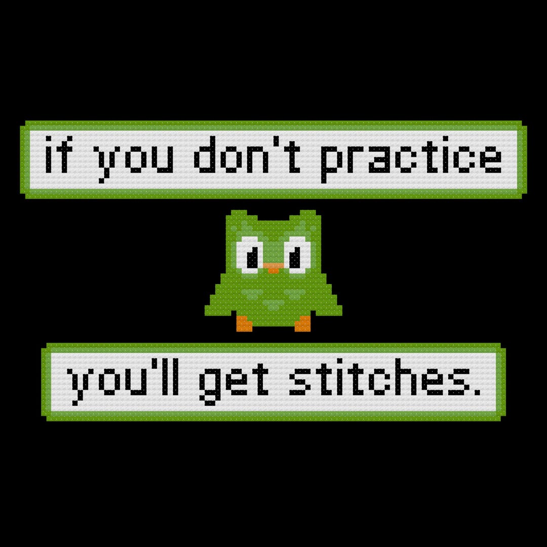 Duolingo Language Learning Owl Cross Stitch Pattern PDF - Etsy