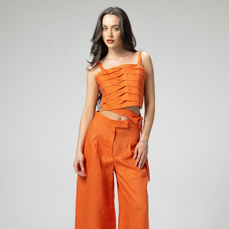 Orange 2 Piece Woman Outfit - Etsy