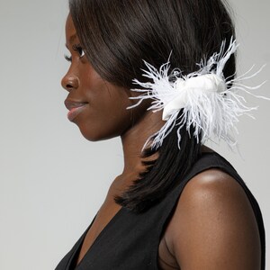 Bold Blue Satin Scrunchie With Feathers, Elegant Bridesmaid Hair ...