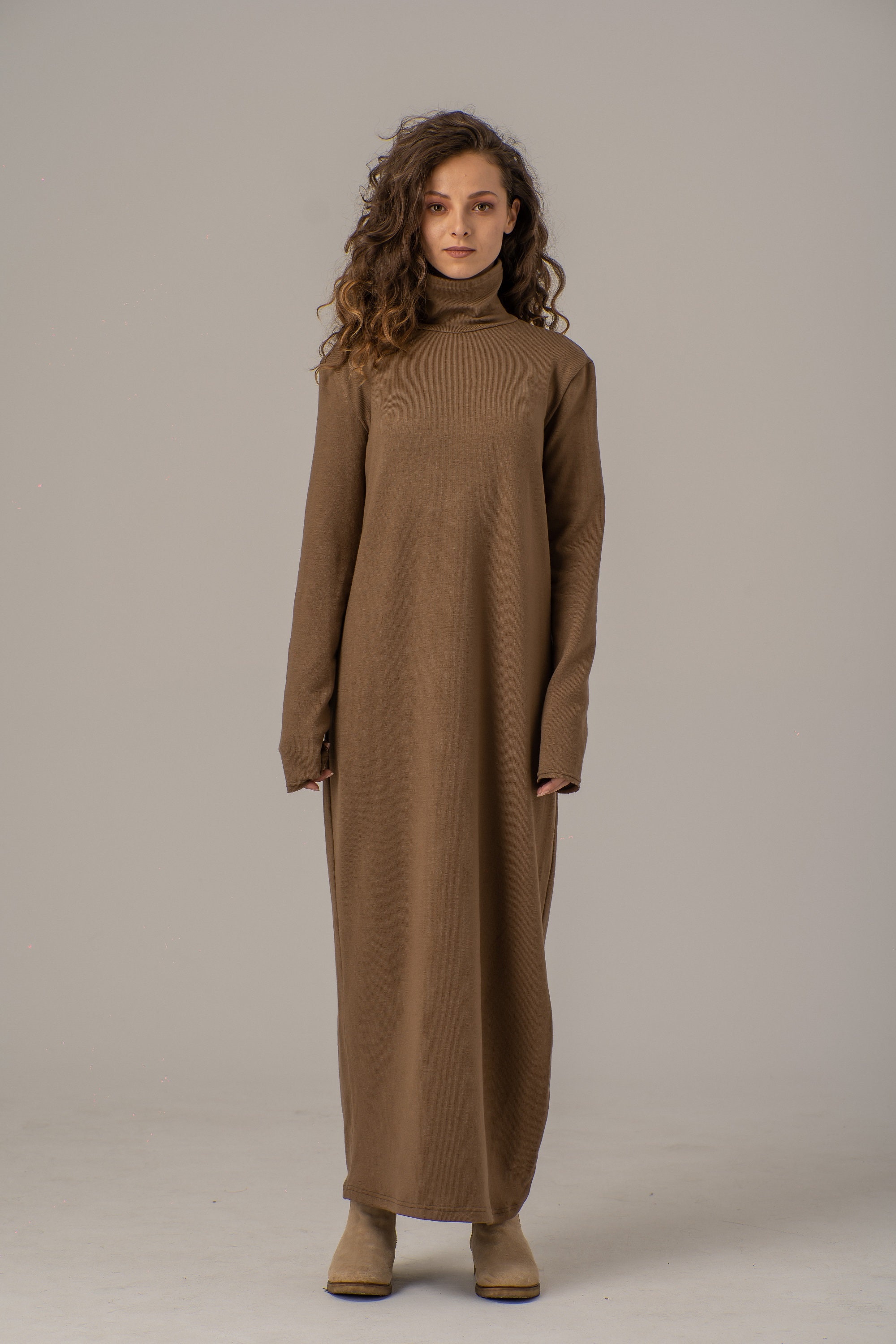 Wool Maxi Sweater Dress Knitted Long Winter Dress Oversized - Etsy
