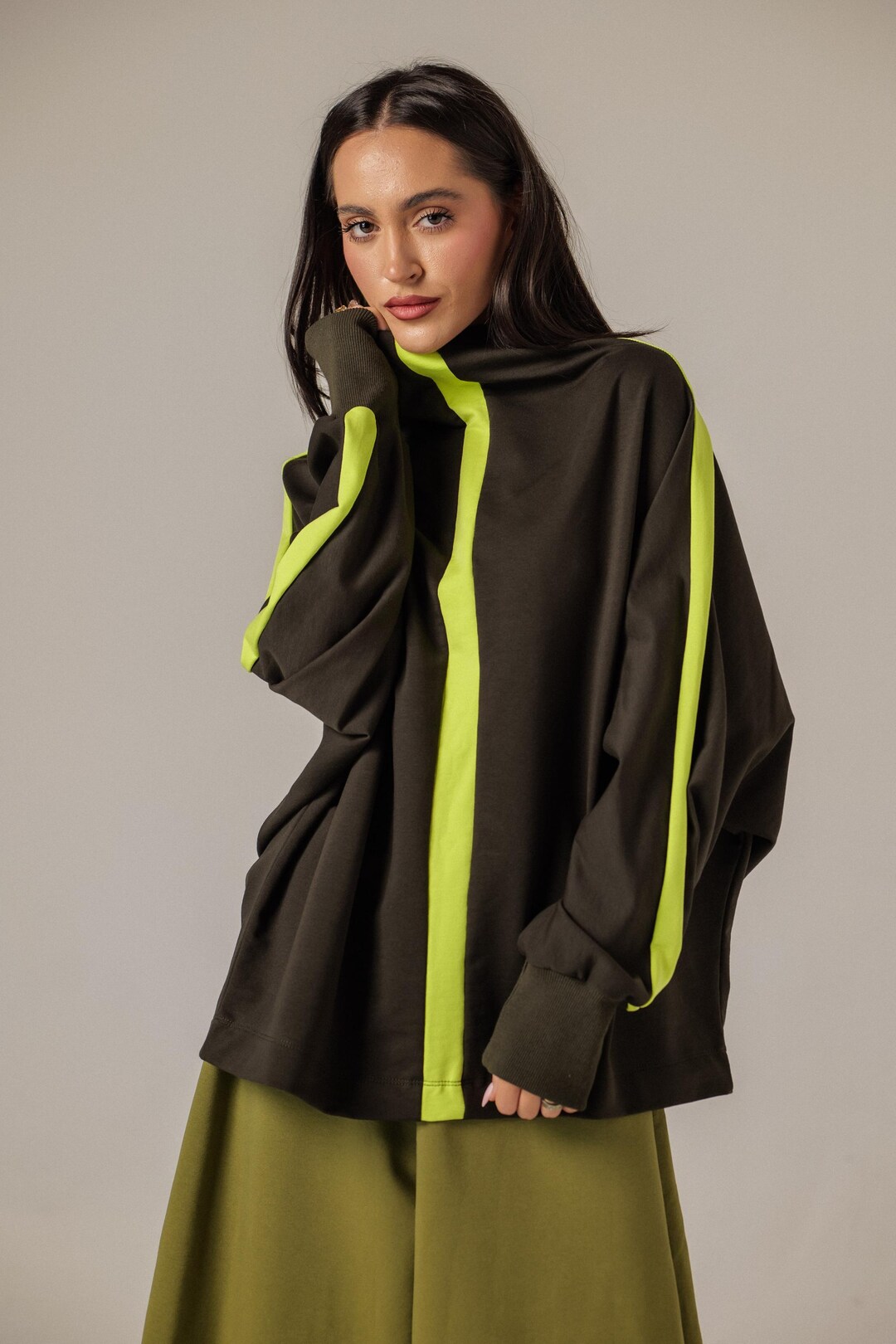 Neon Stripe Relaxed Fit Jumper Women's, Stylish Jumper, Comfortable Top ...