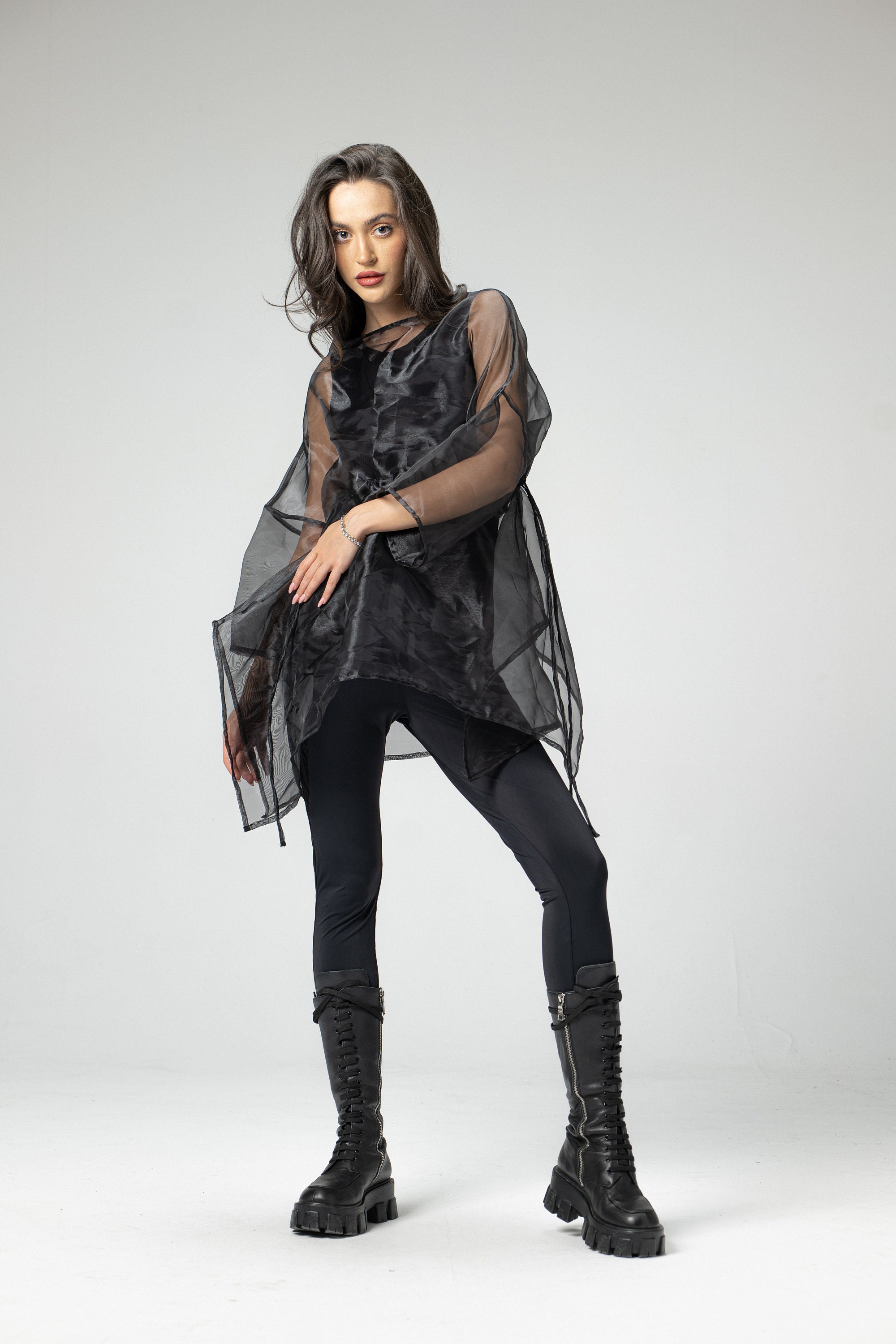 NEW Transparent Organza Kimono Tunic, Avant Garde Structured Summer ...