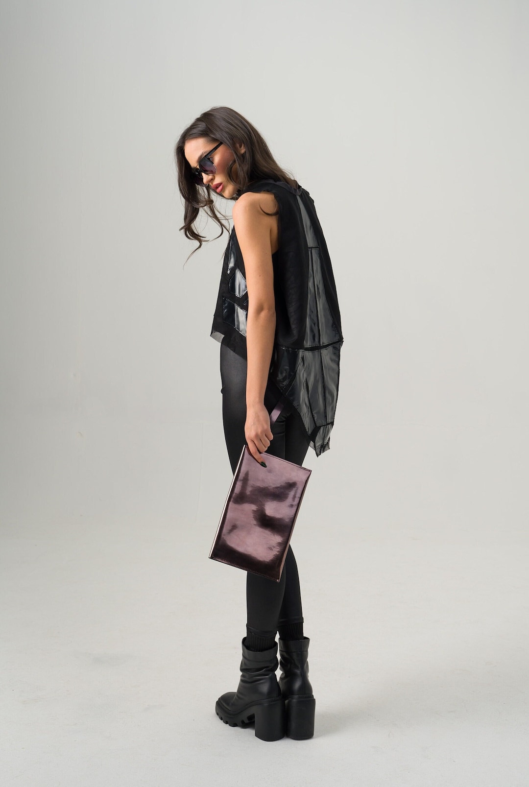 Futuristic Hand-made Cyberpunk Sheer Mesh Turtle Vest, Avant-garde ...