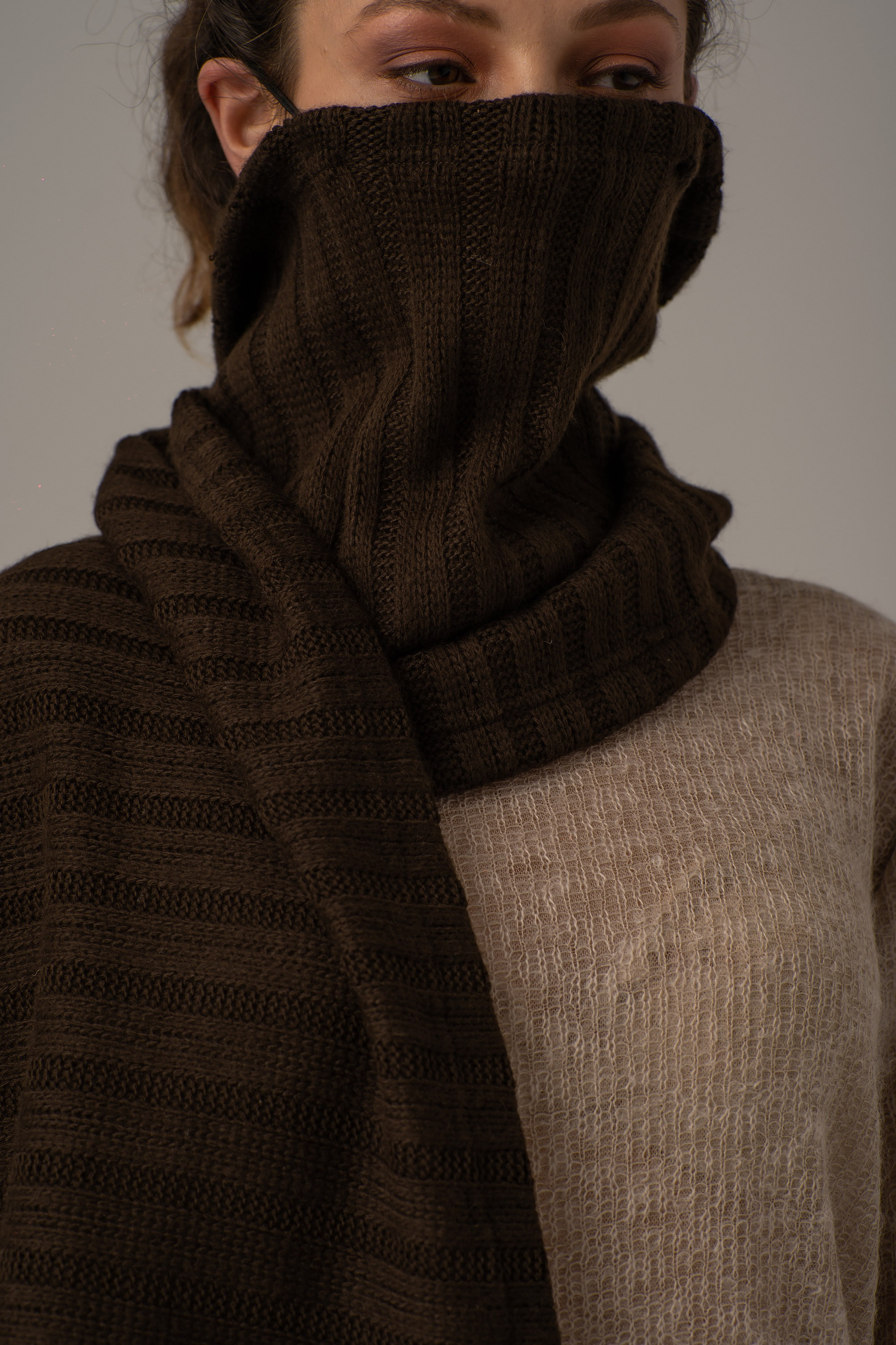 Warm Winter Scarf, Knit Mask Scarf, Face Mask for Winter, Scarf Face ...