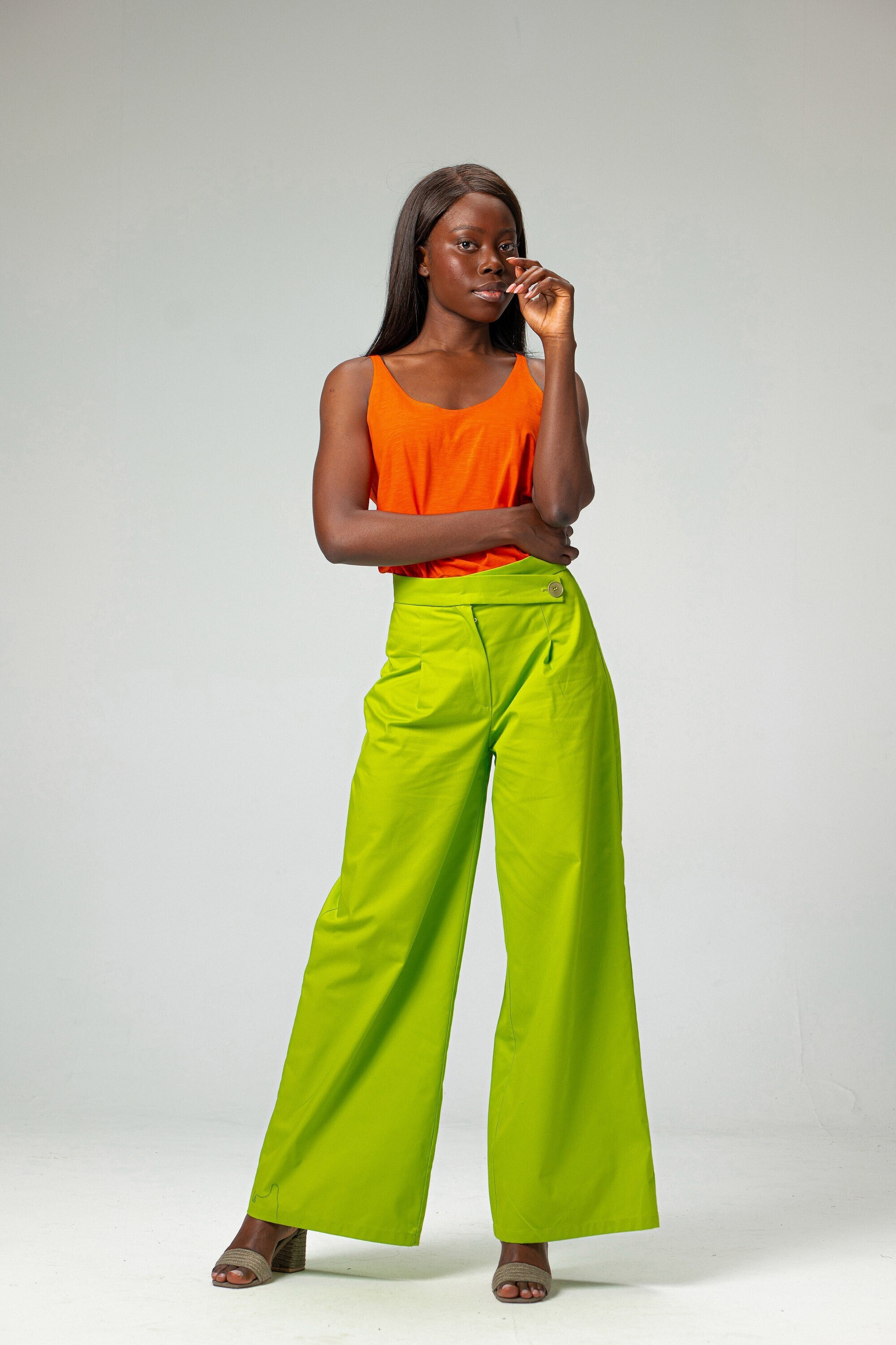 NEW Vibrant Wide Leg Cotton Pants, Palazzo Pants With NEW Vibrant Wide Leg Cotton Pants, Palazzo Pants With