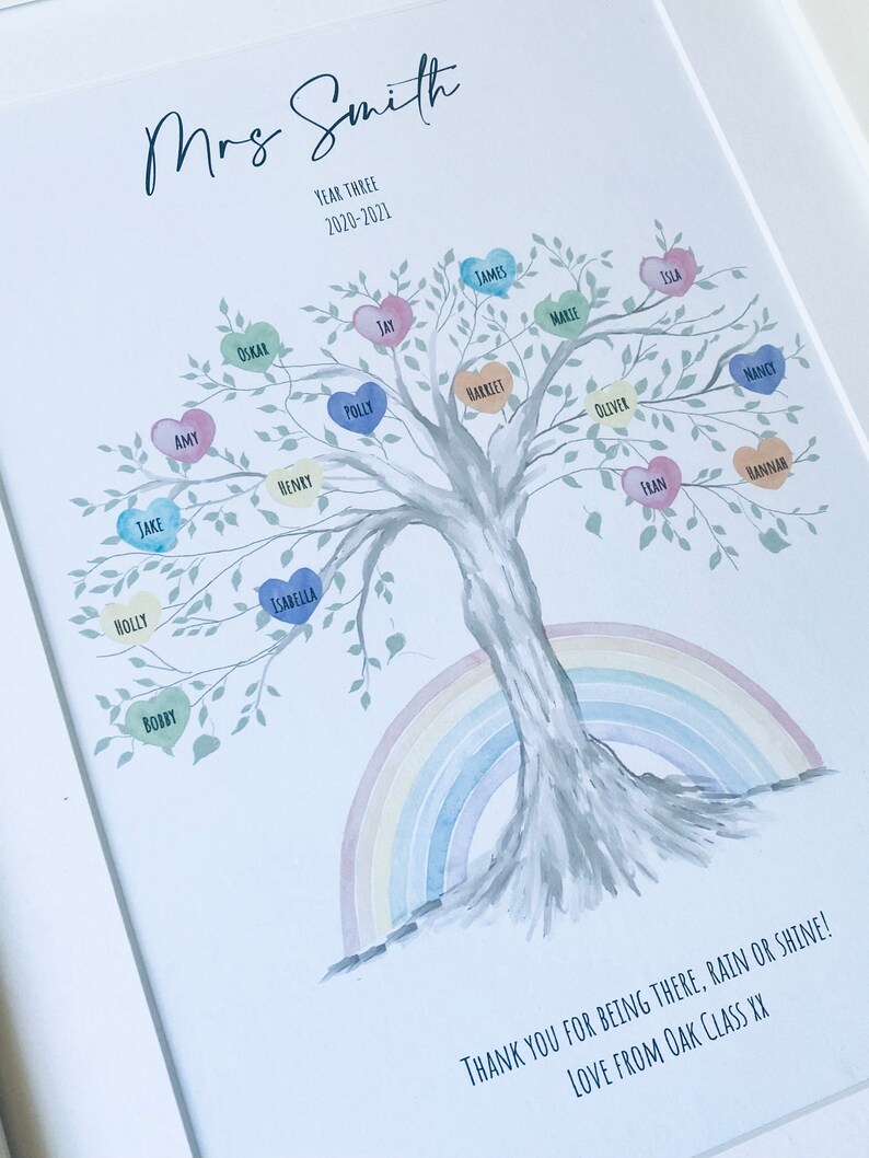 Thank You Teacher Gift Class Rainbow Print Nursery - Etsy UK