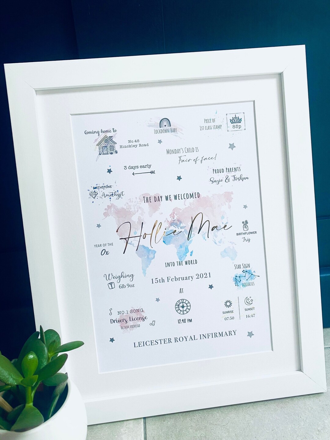 The Day You Were Born | Foil | New Baby Gift | Child Gift | Christening ...