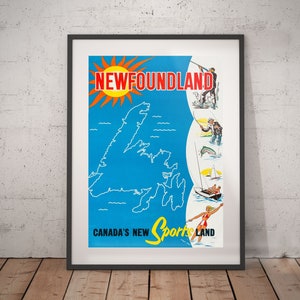 Newfoundland Newfoundland Travel Poster Newfoundland Poster | Etsy