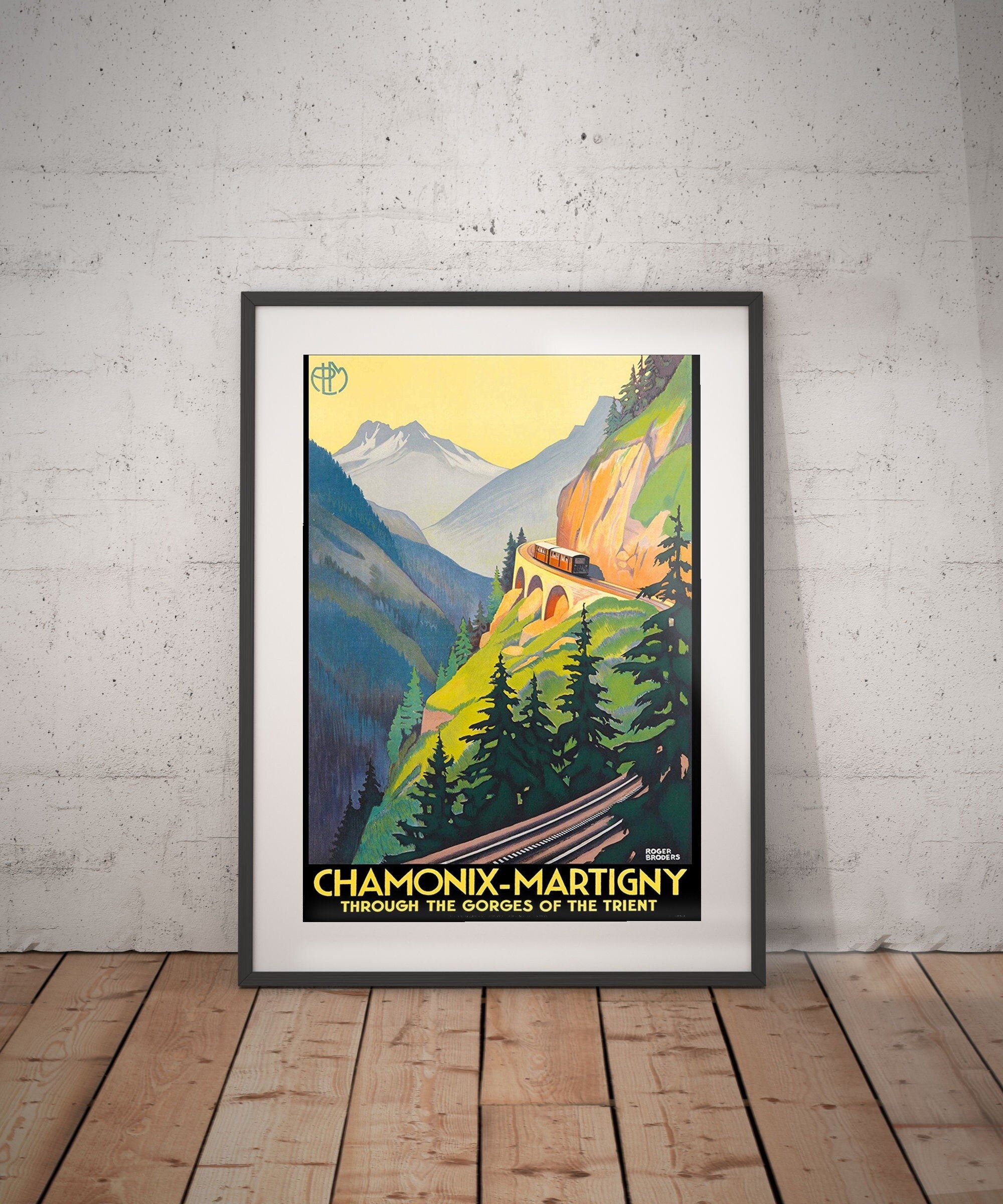 Chamonix martigny chamonix cartel de viaje chamonix cartel | Etsy