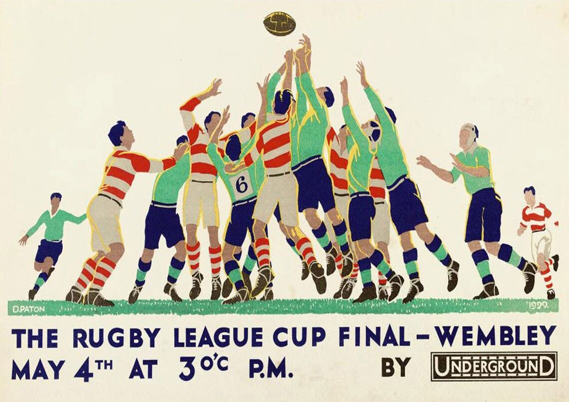 Rugby cup vintage rugby cup poster rugby cup print rugby | Etsy