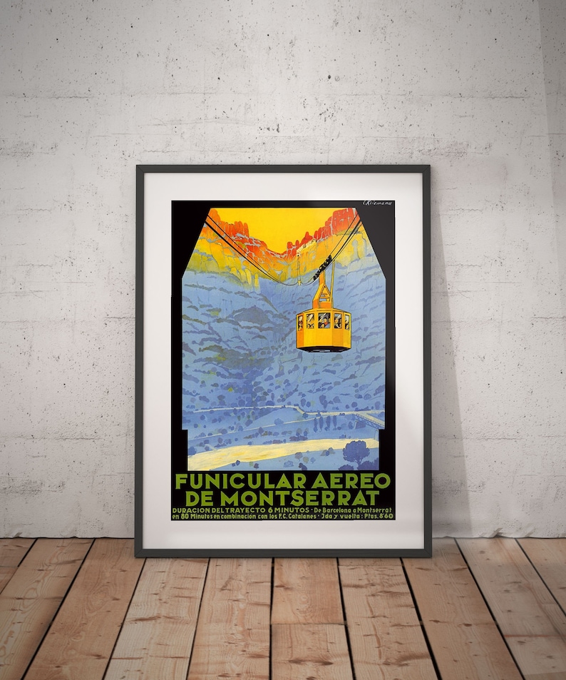 Montserrat Funicular Montserrat Travel Poster Montserrat | Etsy
