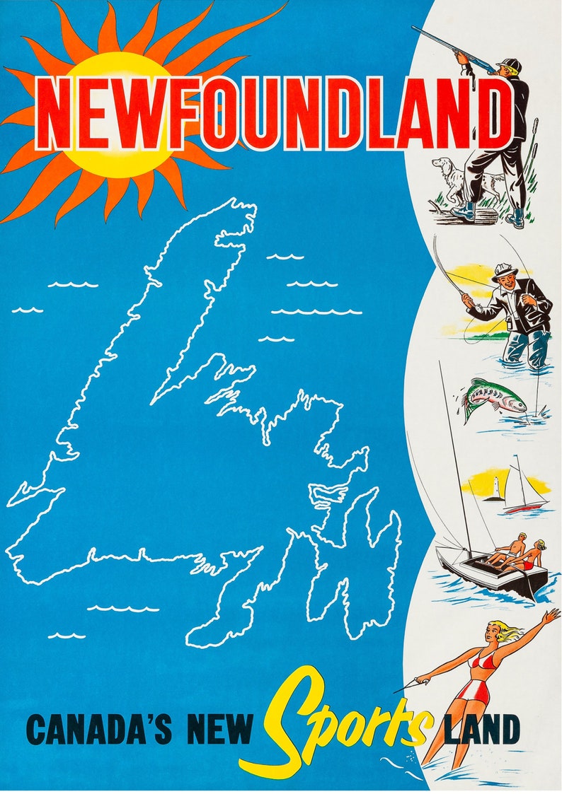 Newfoundland Newfoundland Travel Poster Newfoundland Poster | Etsy