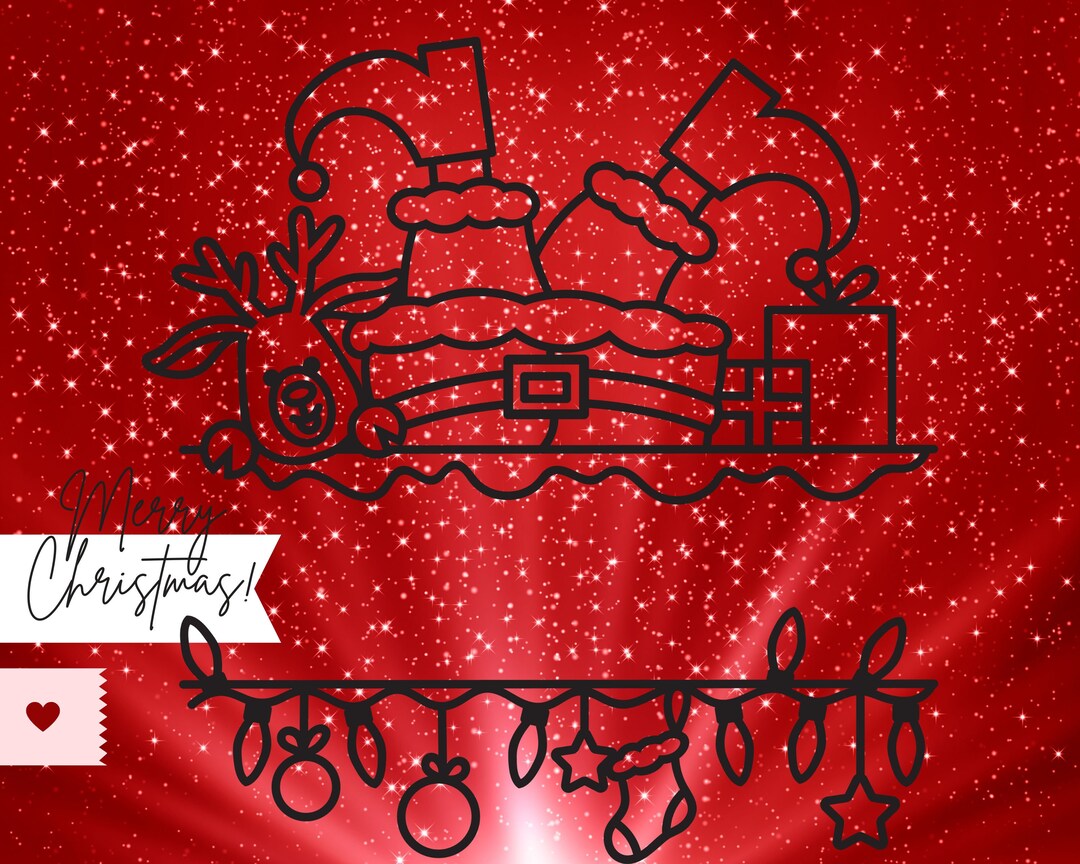 Santa Claus SVG Split Monogram SVG, Christmas SVG, Christmas Png, Gift ...