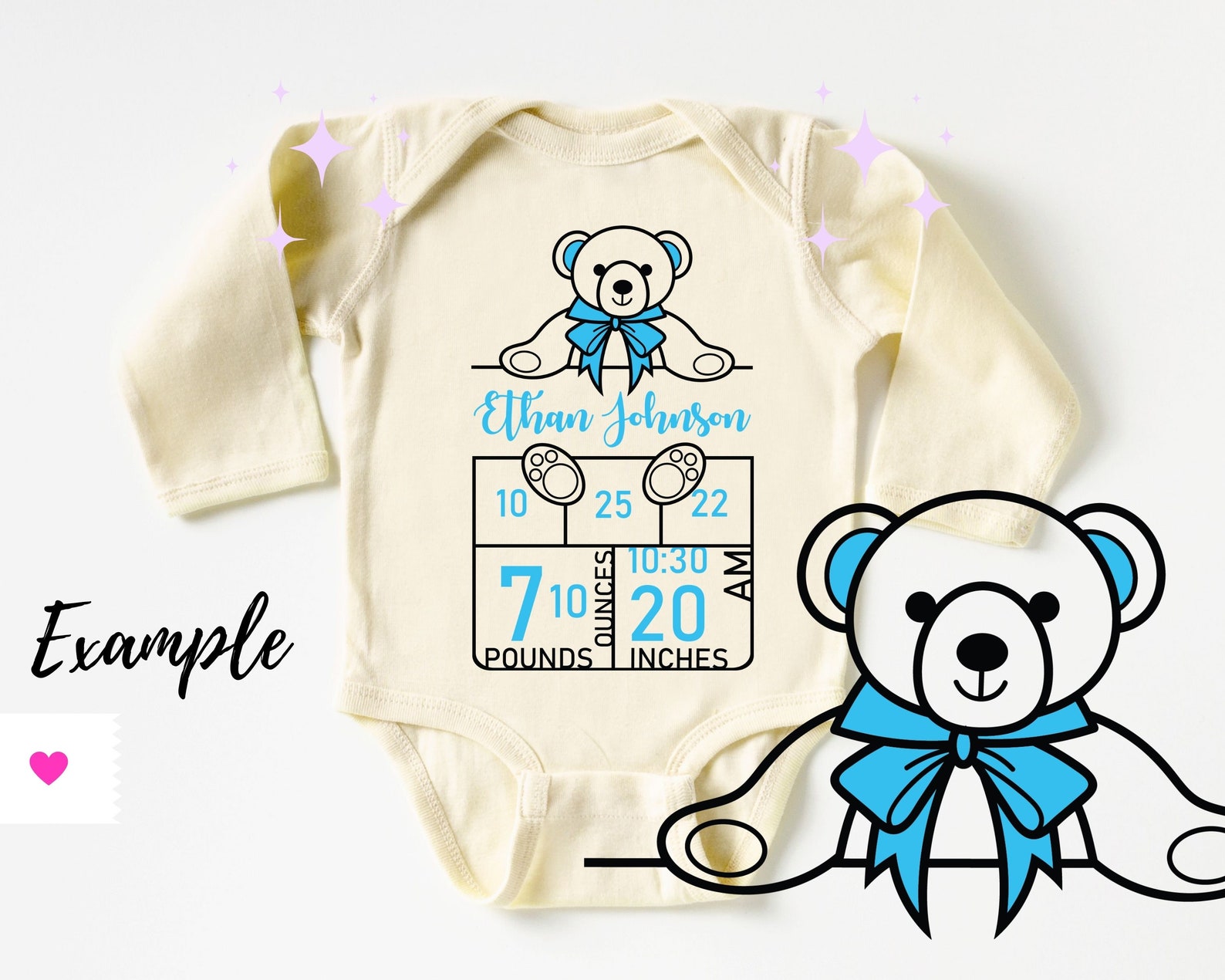 Birth Stats SVG Baby Stats SVG Birth Stats Template Teddy - Etsy