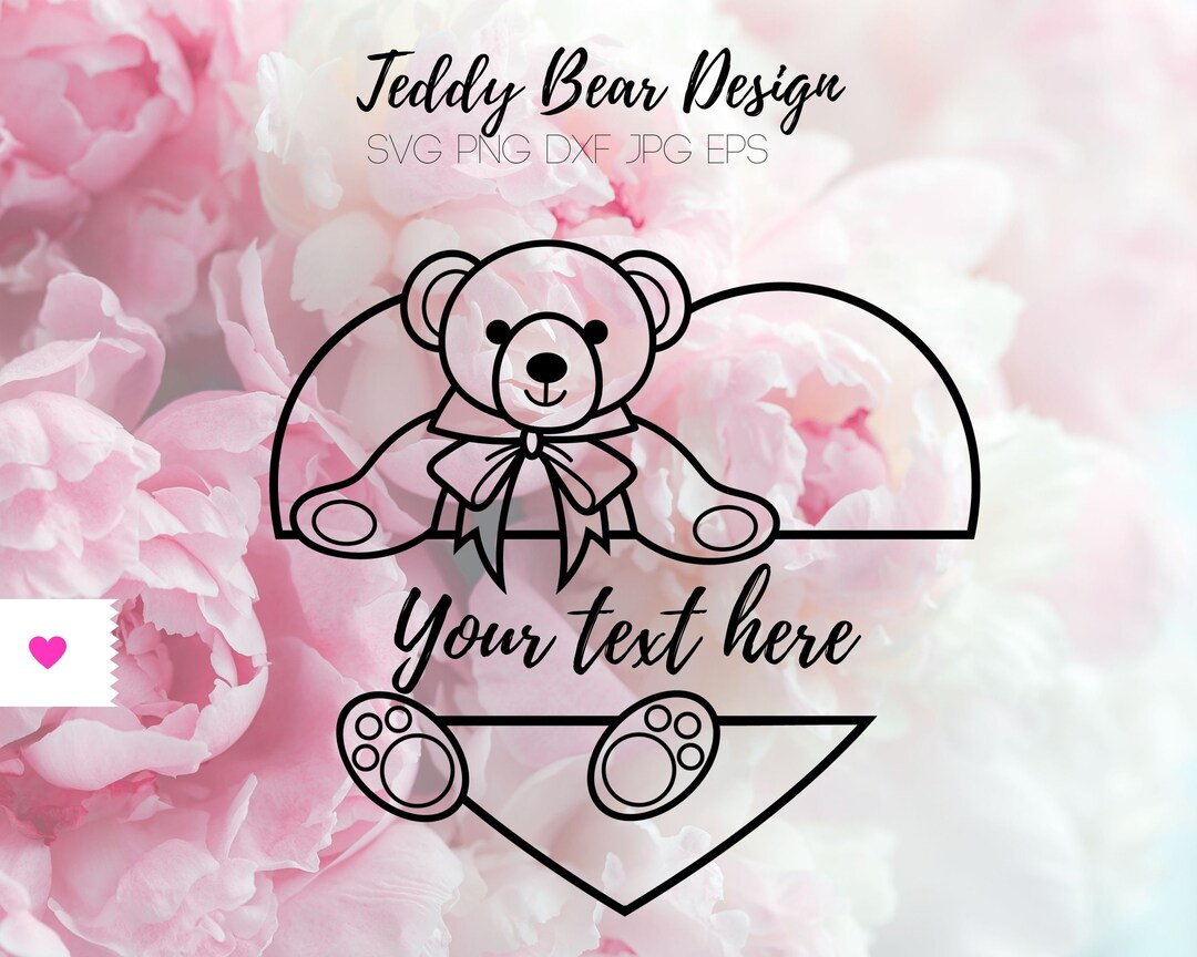 Teddy Bear SVG Split Monogram SVG, New Baby SVG, Nursery Round Svg ...