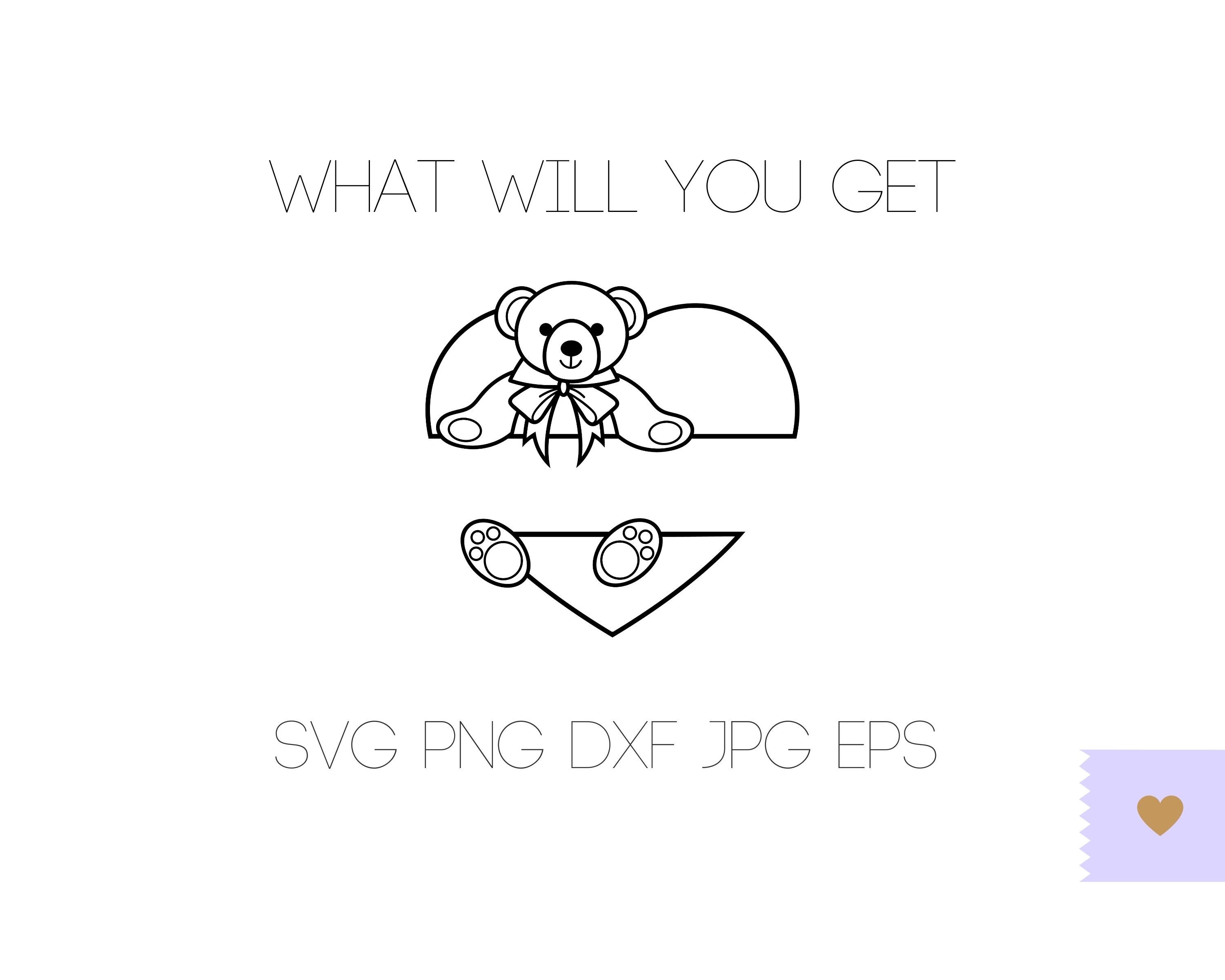 Teddy Bear SVG Split Monogram SVG New Baby SVG Nursery - Etsy
