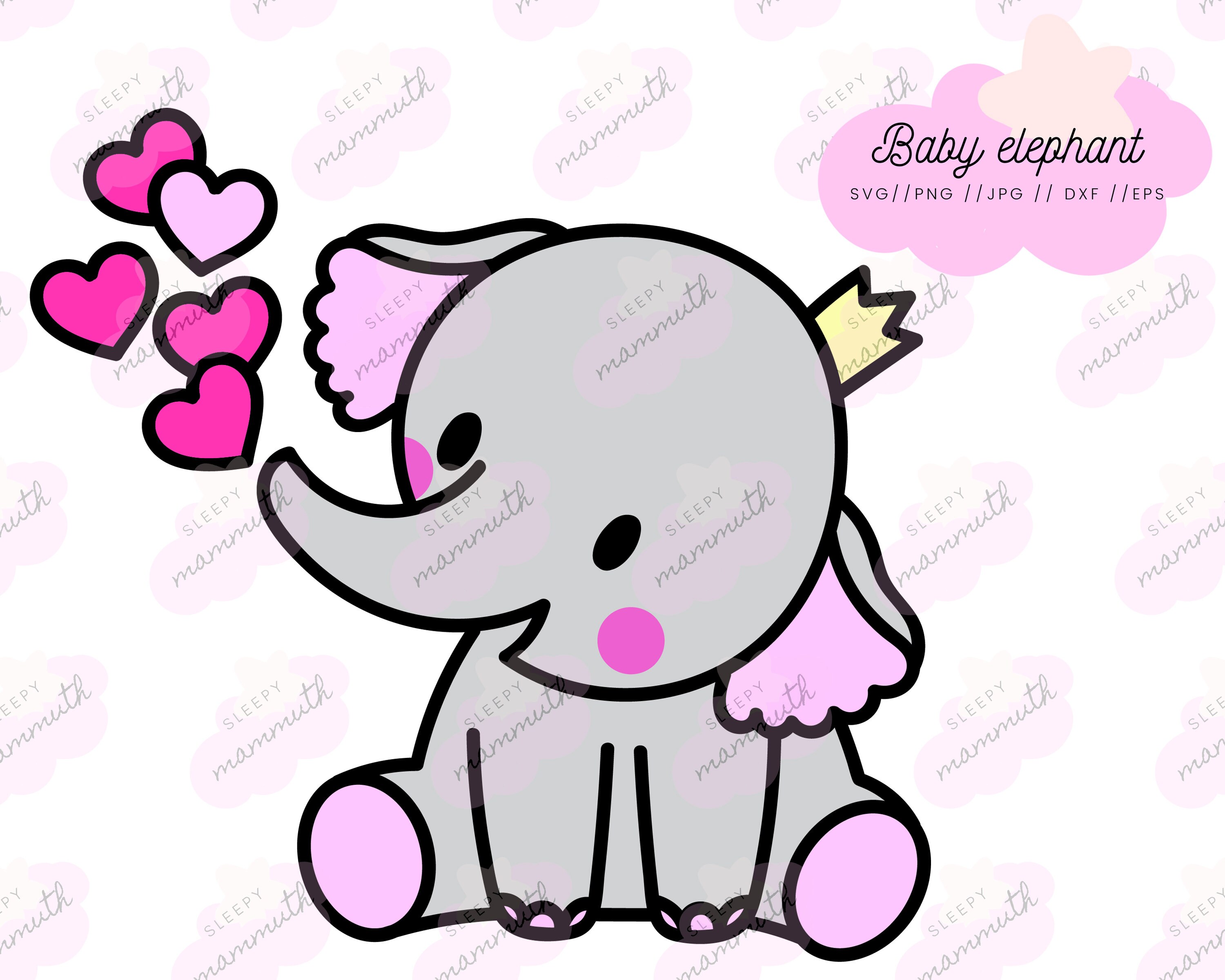Elephant Cut File Elephant SVG, Baby Elephant Clipart, Cut Files ...